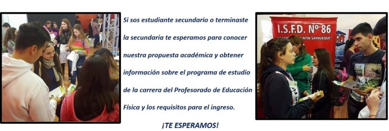 INGRESO 2026 – I.S.F.D. N° 86 "CACIQUE VALENTÍN SAYHUEQUE"